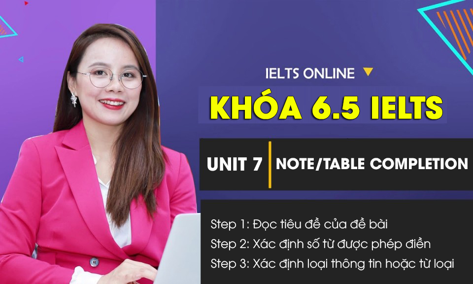 Unit 7: Note/table completion - Aland English